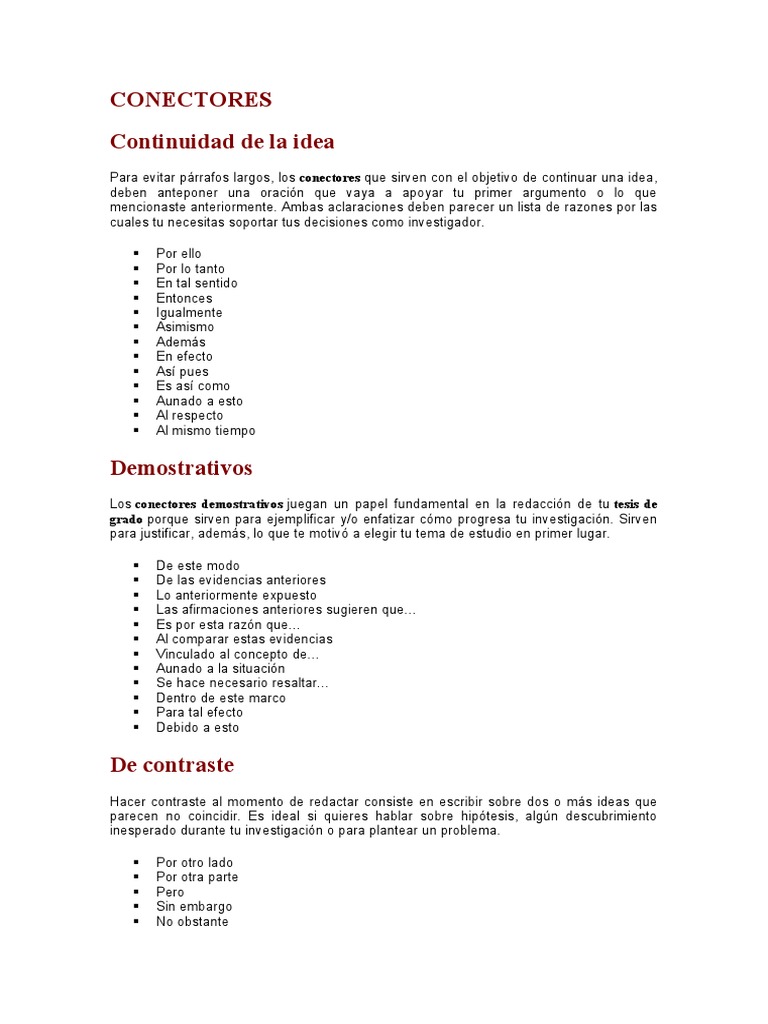 Conectores Tesis | PDF