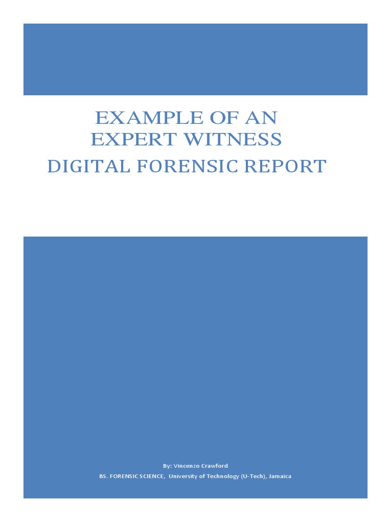 Example of An Expert Witness: By: Vincenzo Crawford BS. FORENSIC ...
