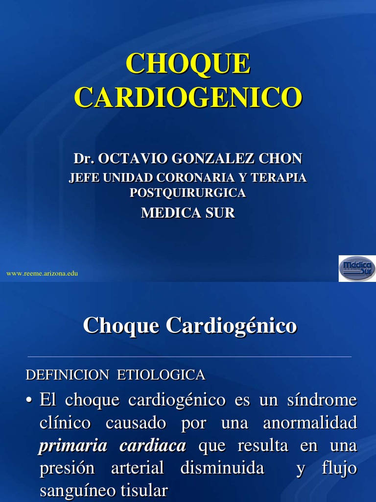 Choque Cardiogénico Urg | PDF | Choque (circulatorio) | Infarto de ...