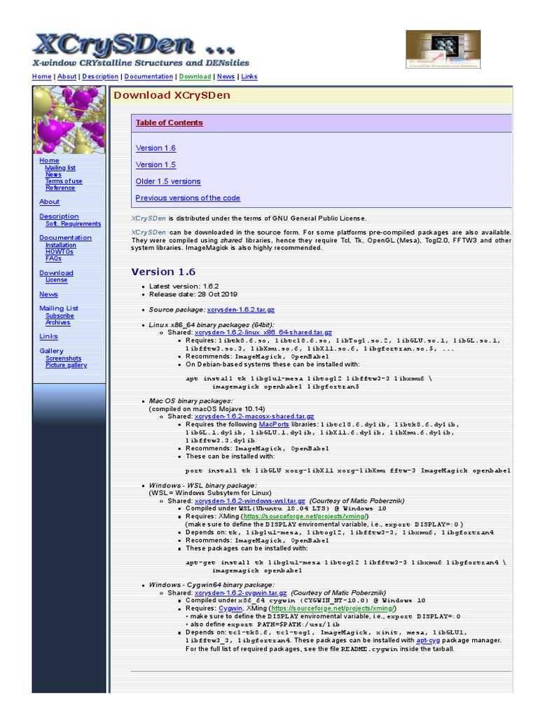 XCrySDen - (X-Window) Crystalline Structures and Densities | PDF | Library (Computing ...