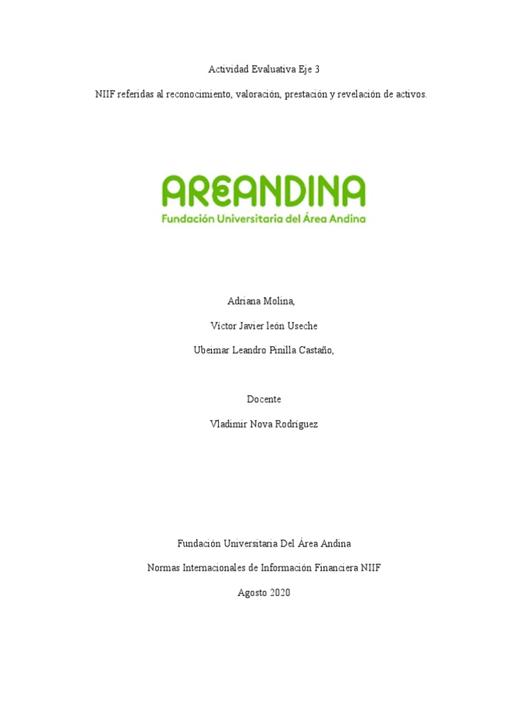 Actividad Evaluativa Eje 3 NIIF | PDF | Activo intangible | normas ... Actividad Evaluativa Eje 3 NIIF | PDF | Activo intangible | normas ...