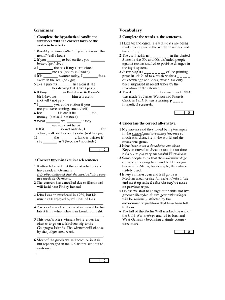 Grammar Vocabulary: Me Up. (Not Miss / Wake) | PDF