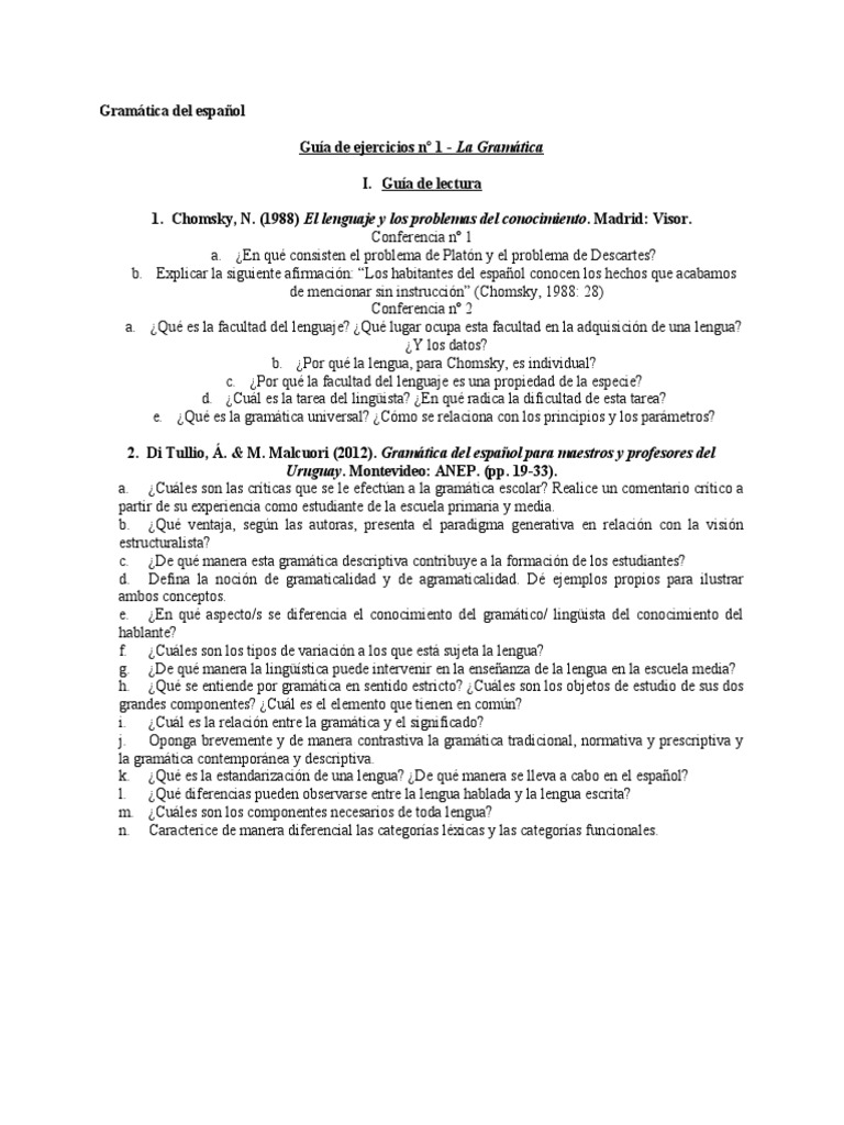 Guía de Gramática para Educadores | PDF | Noam Chomsky | Adverbio