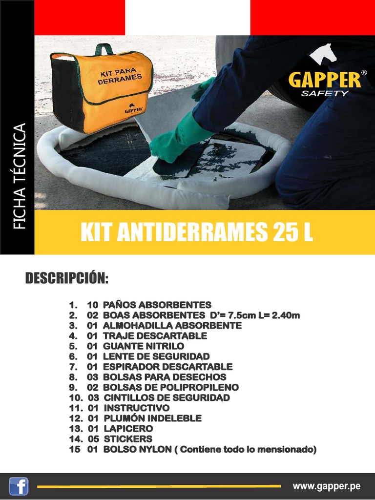 Ficha Tecnica de Kit - Anti Derrames | PDF