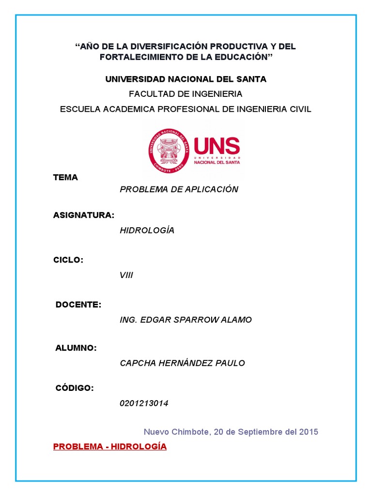 PROBLEMA Hidro | PDF | Altura | Geografía Física