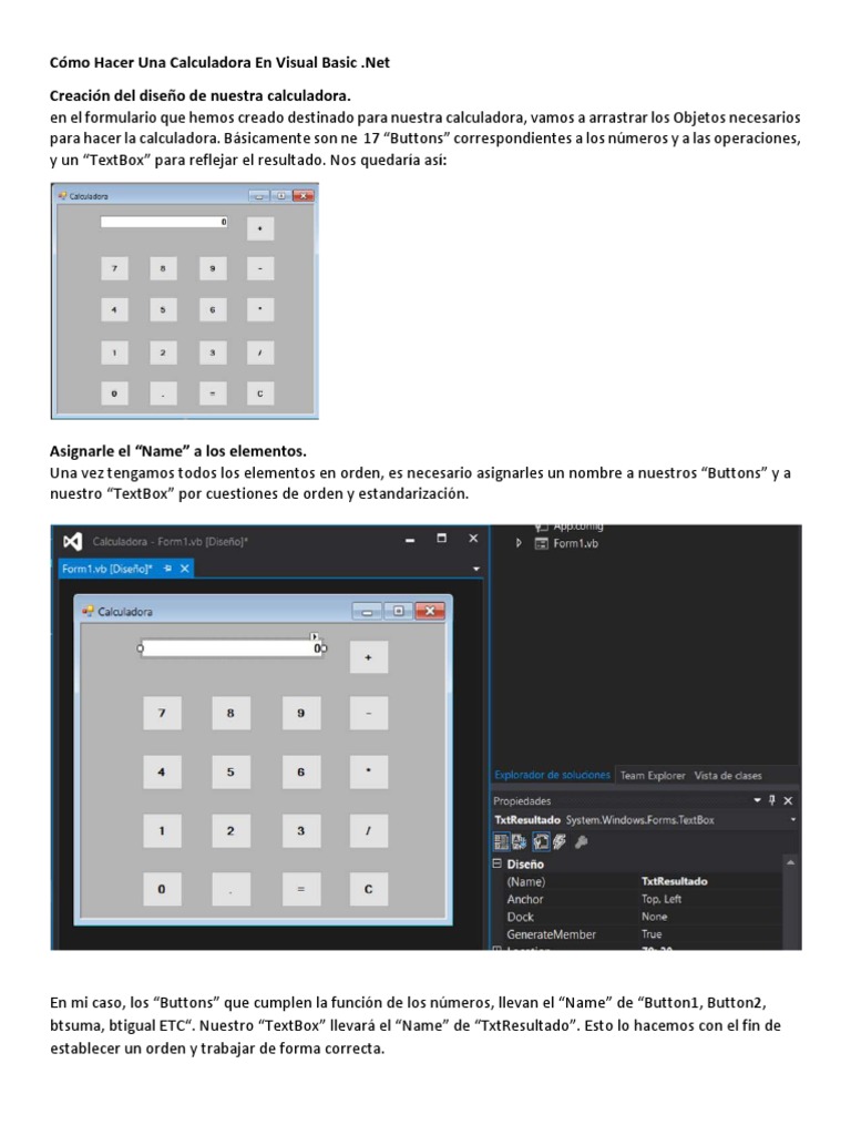 Cómo Hacer Una Calculadora en Visual Basic | PDF | Flujo de control | Enseñanza de matemática