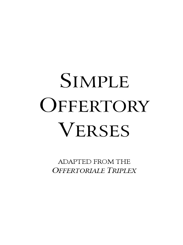2008 - Simple Offertory Verses | PDF | Christian Worship And Liturgy ...