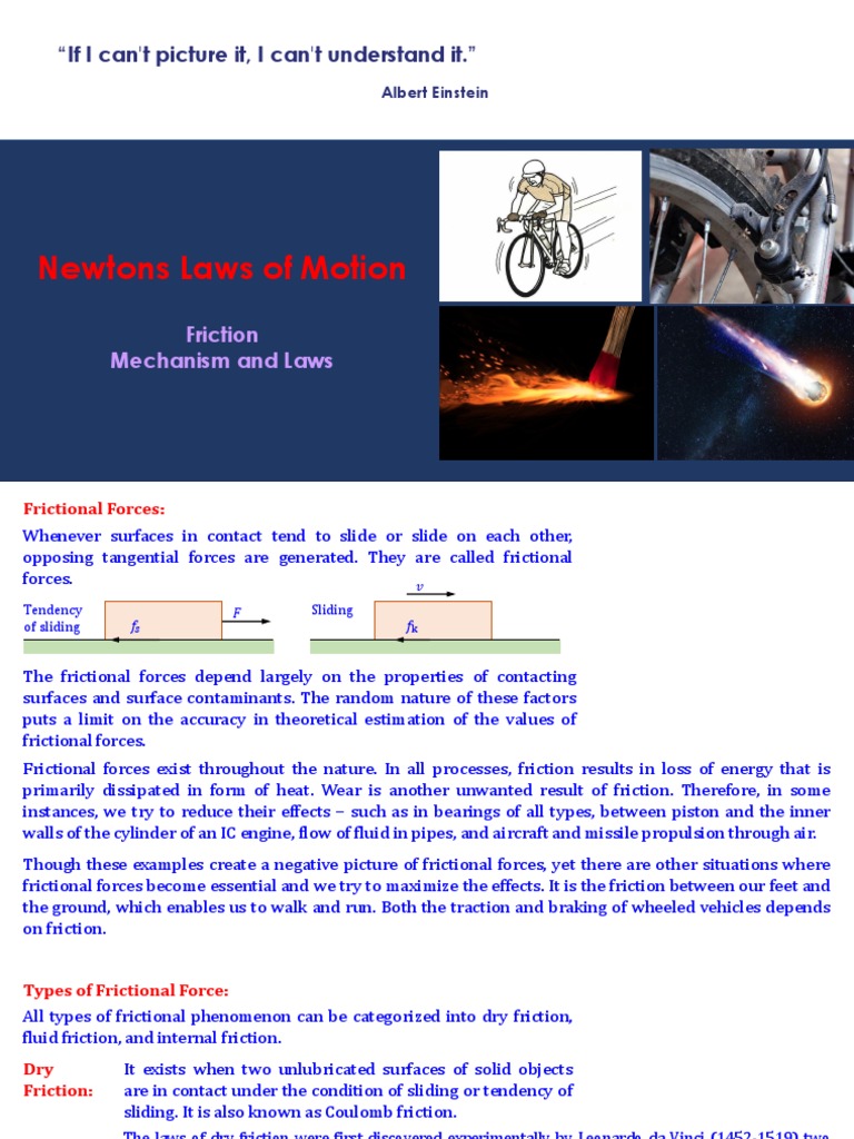 L 25. NLM - Friction - Mecanism and Laws | Download Free PDF | Friction | Force