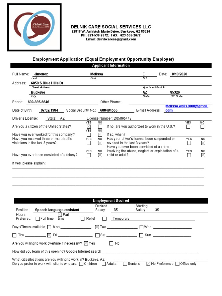 Dcss Employment Applications | PDF | Military Discharge | At Will ...