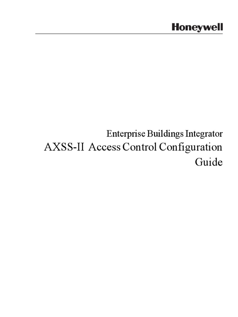AXSS-II Access Control Configuration Guide: Enterprise Buildings ...