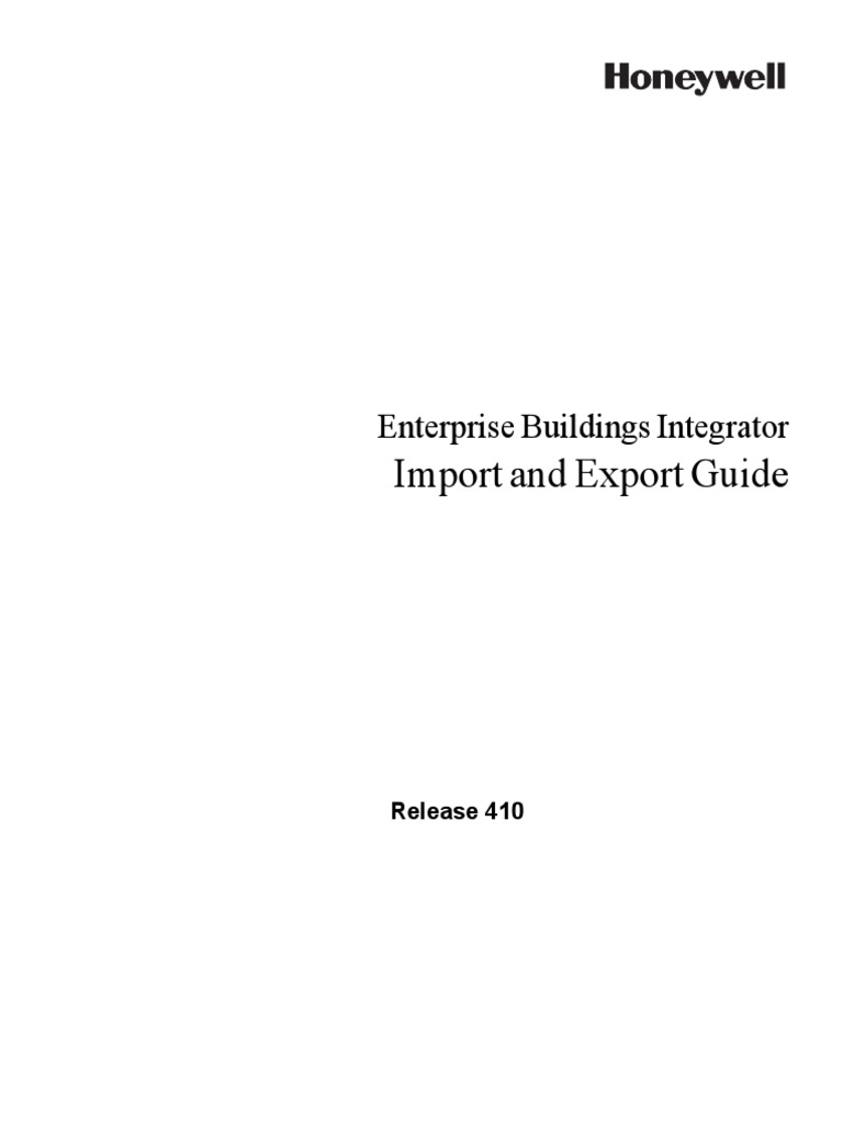 Import and Export Guide: Enterprise Buildings Integrator | PDF ...
