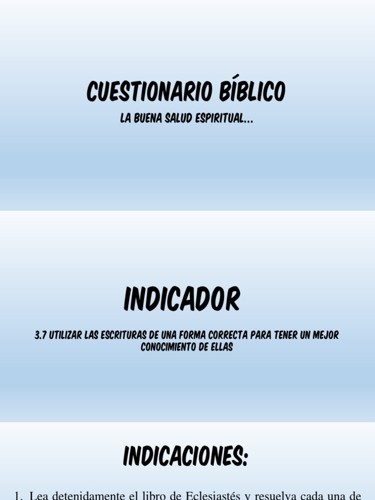 Cuestionario Bíblico | PDF