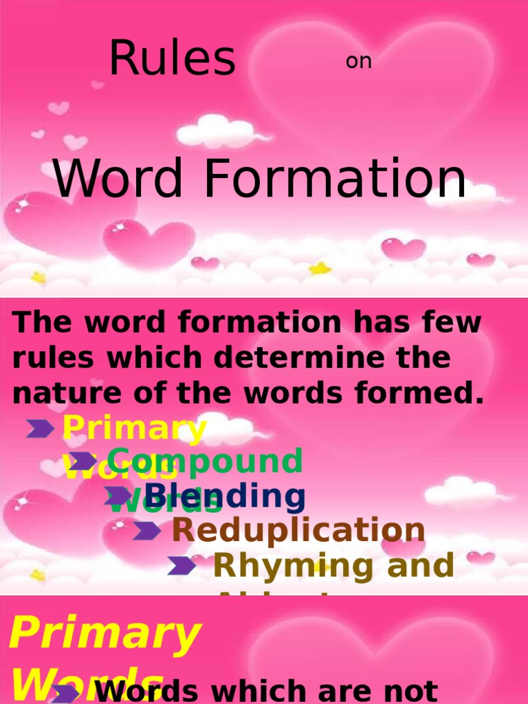 Rules On Word Formation | PDF | Adjective | Noun