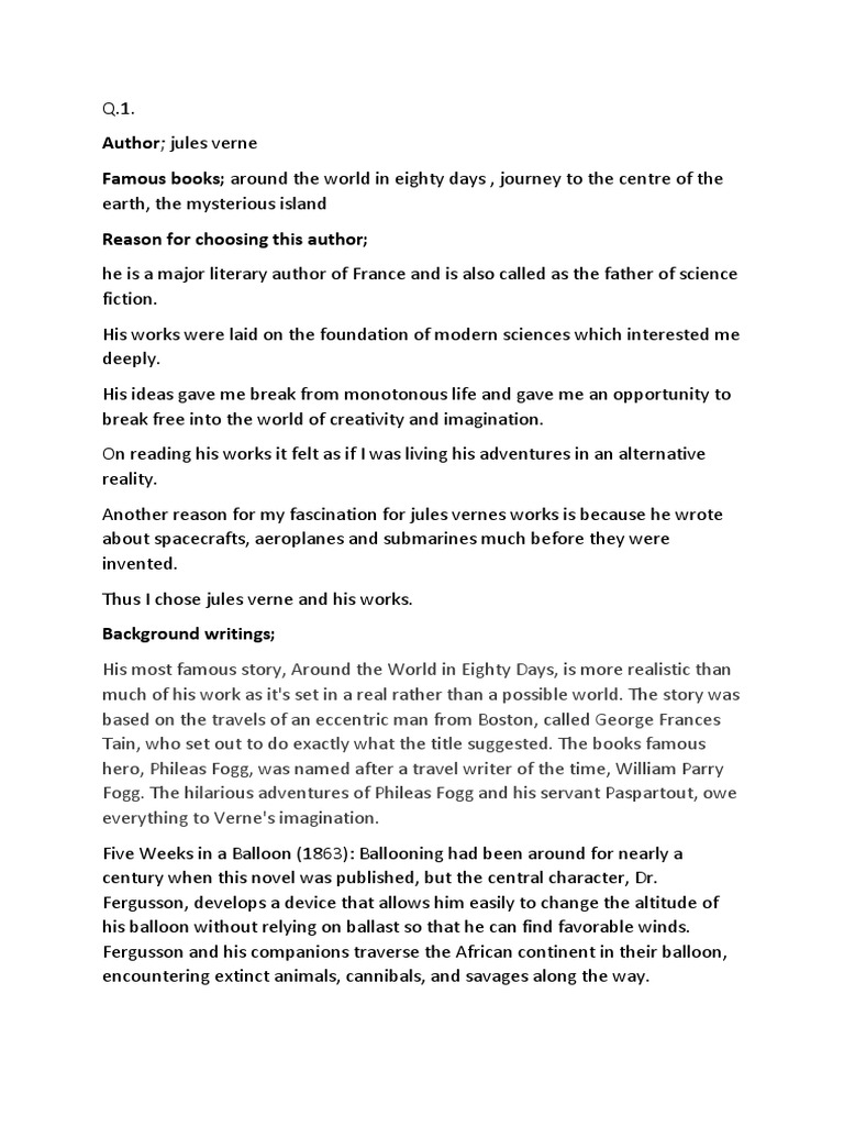 Author Jules Verne Famous Books Around The World in Eighty Days ...