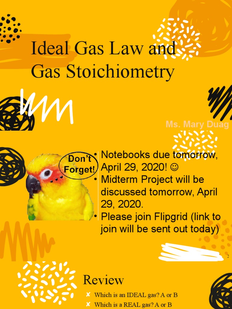 Ideal Gas Law and Gas Stoichiometry | PDF