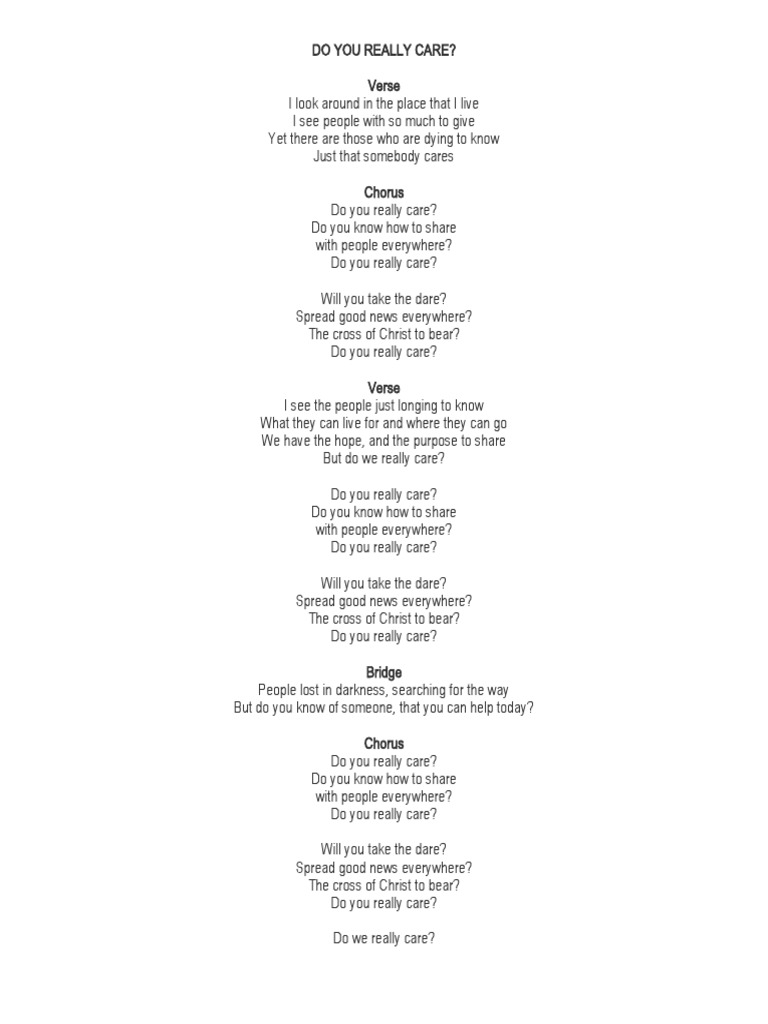 Do You Really Care | PDF