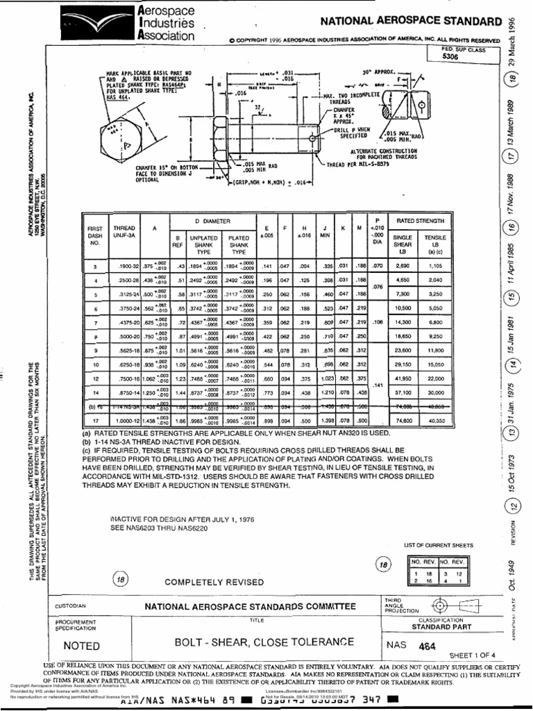 Nas464 PDF | PDF | Screw | Building Materials