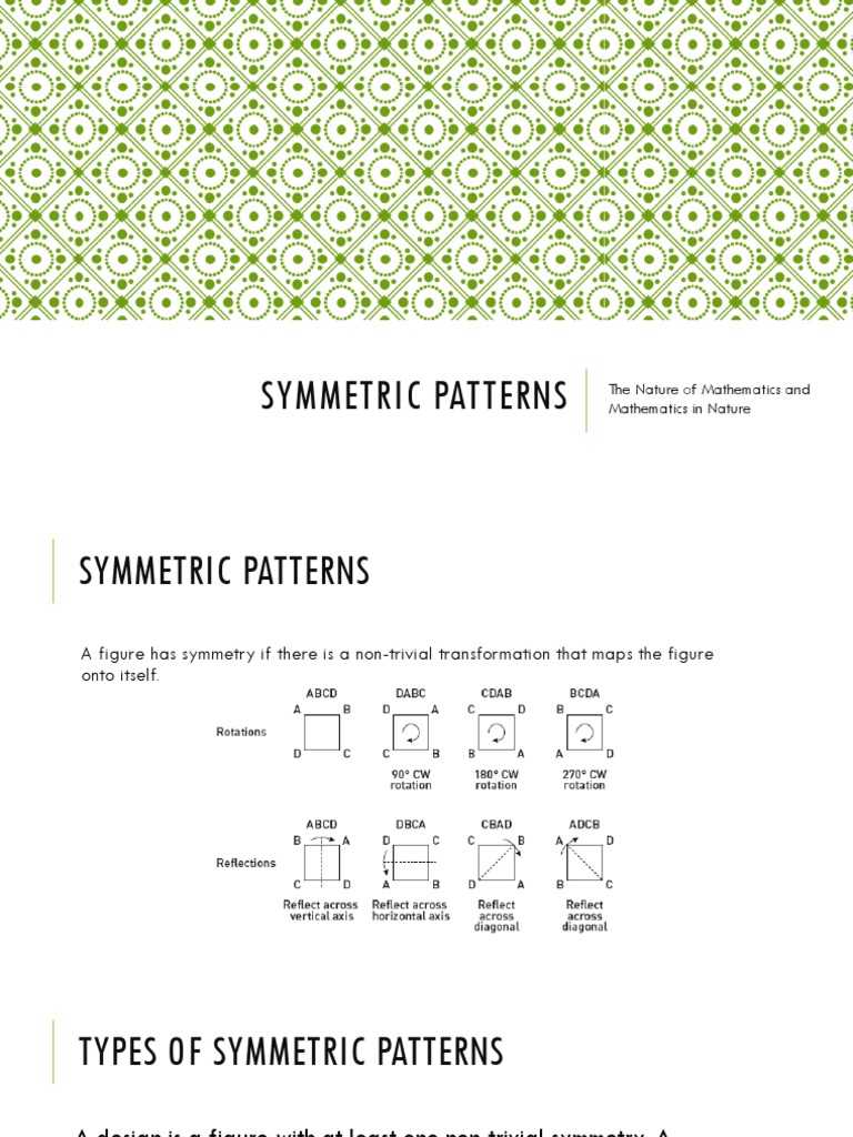 Symmetric Patterns: The Nature of Mathematics and Mathematics in Nature ...