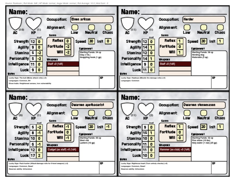 DCC Character Sheet 2020-05-30 06-59-55 | PDF | Fantasy Games | Fantasy ...