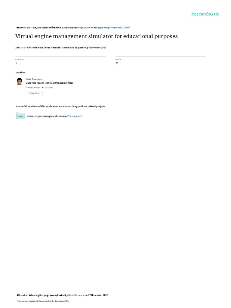 Virtual Engine Management Simulator For Educational Purposes | PDF ...