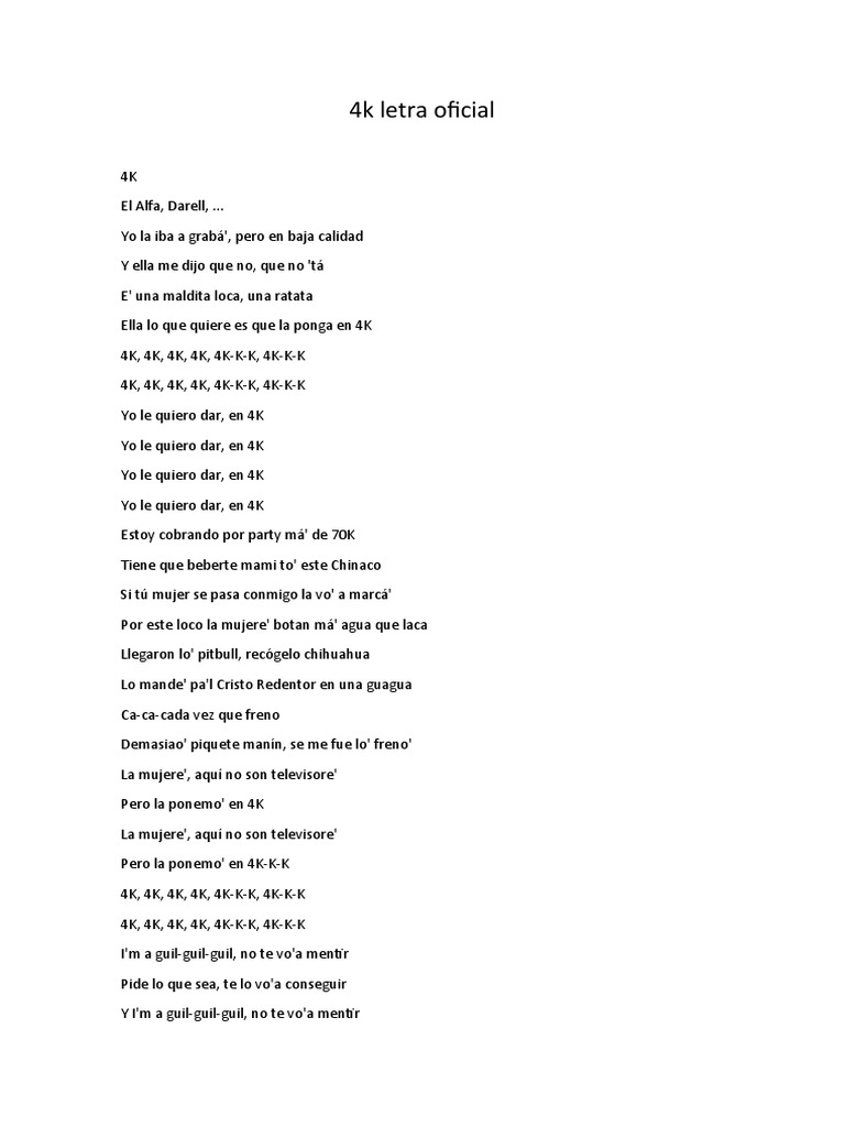 4k Letra Oficial | PDF