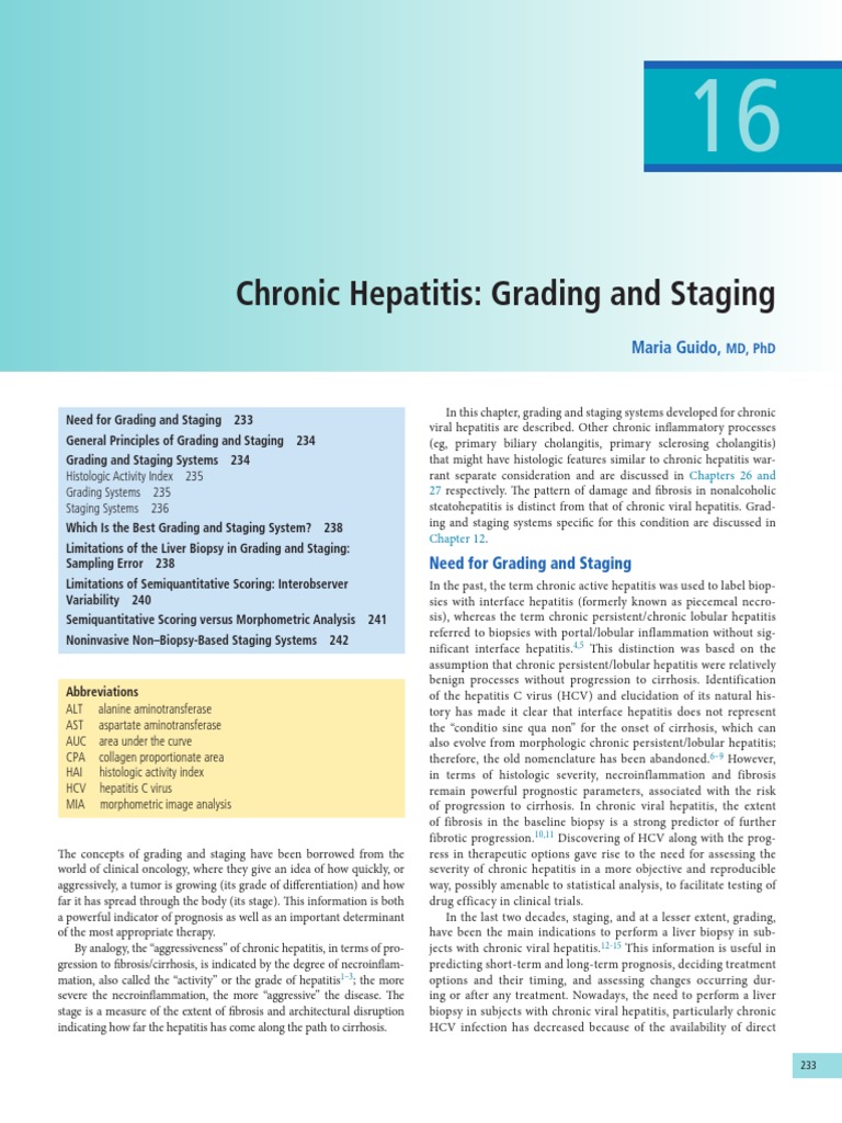 Chronic Hepatitis: Grading and Staging: Maria Guido | PDF | Cirrhosis ...