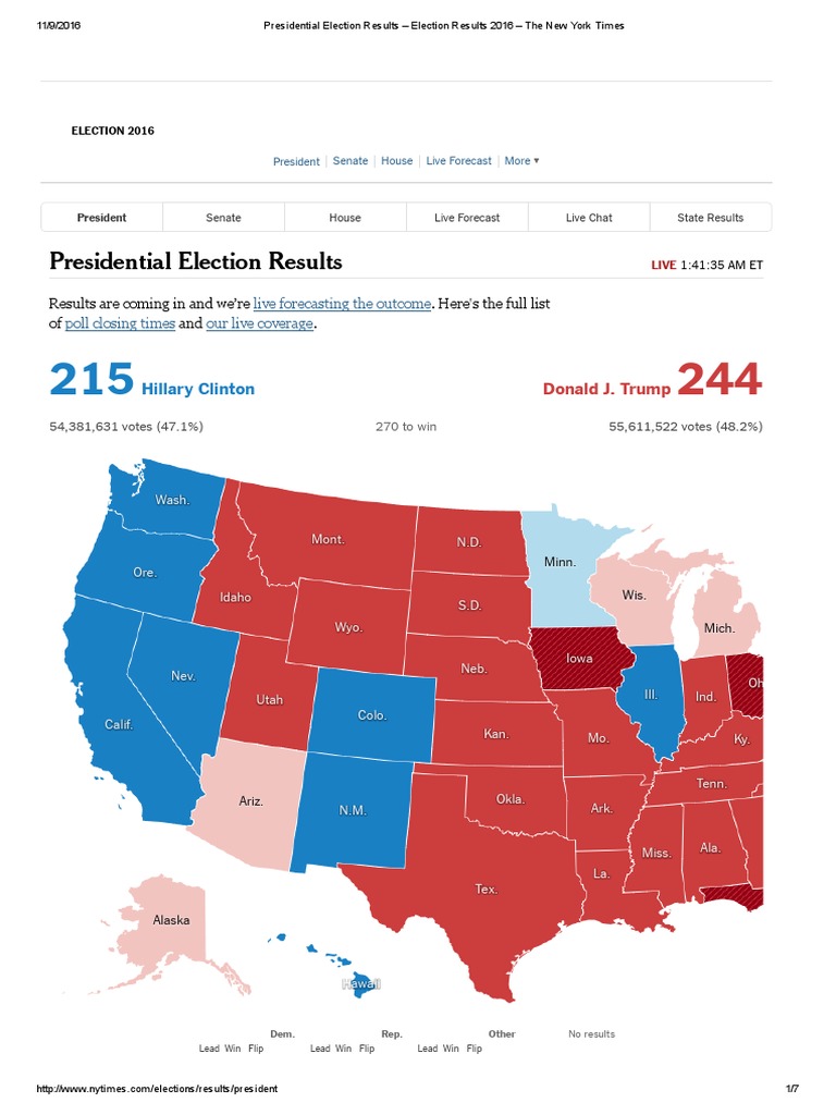 Presidential Election Results - Election Results 2016 - The New York ...