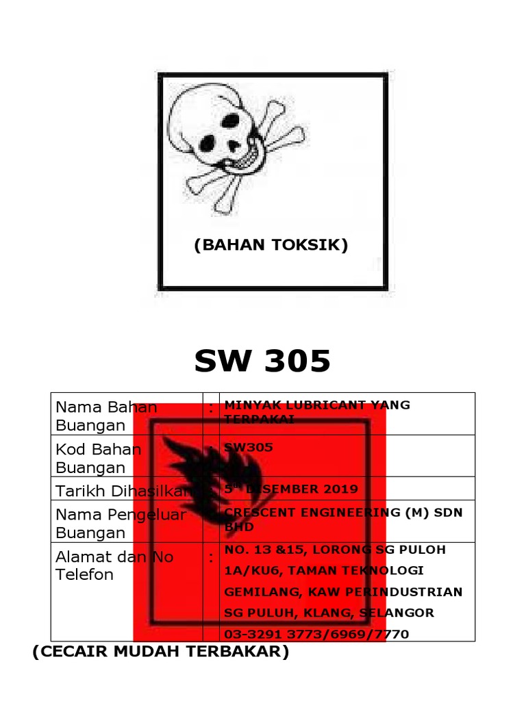 Schedule Waste Labeling | PDF