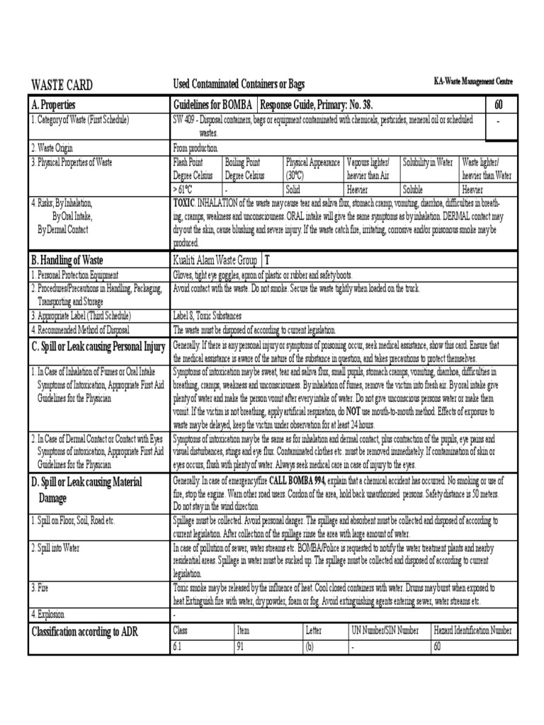 SW409 | PDF | Vomiting | Toxicity