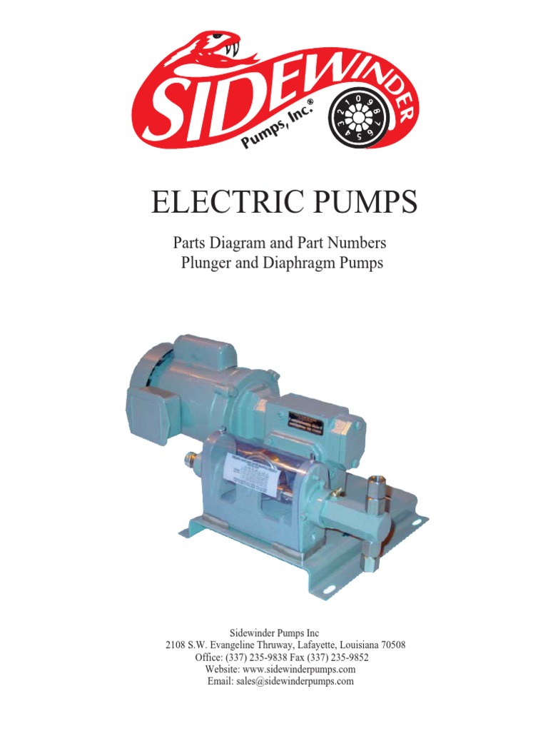Electric Pumps: Parts Diagram and Part Numbers Plunger and Diaphragm ...