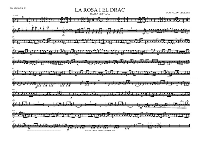 La Rosa I El Drac 3nd Clarinet en BB | PDF