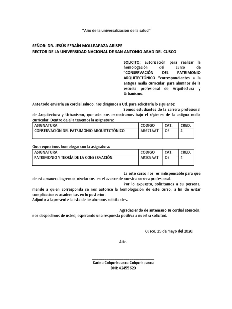 SOLICITUD Rector | PDF