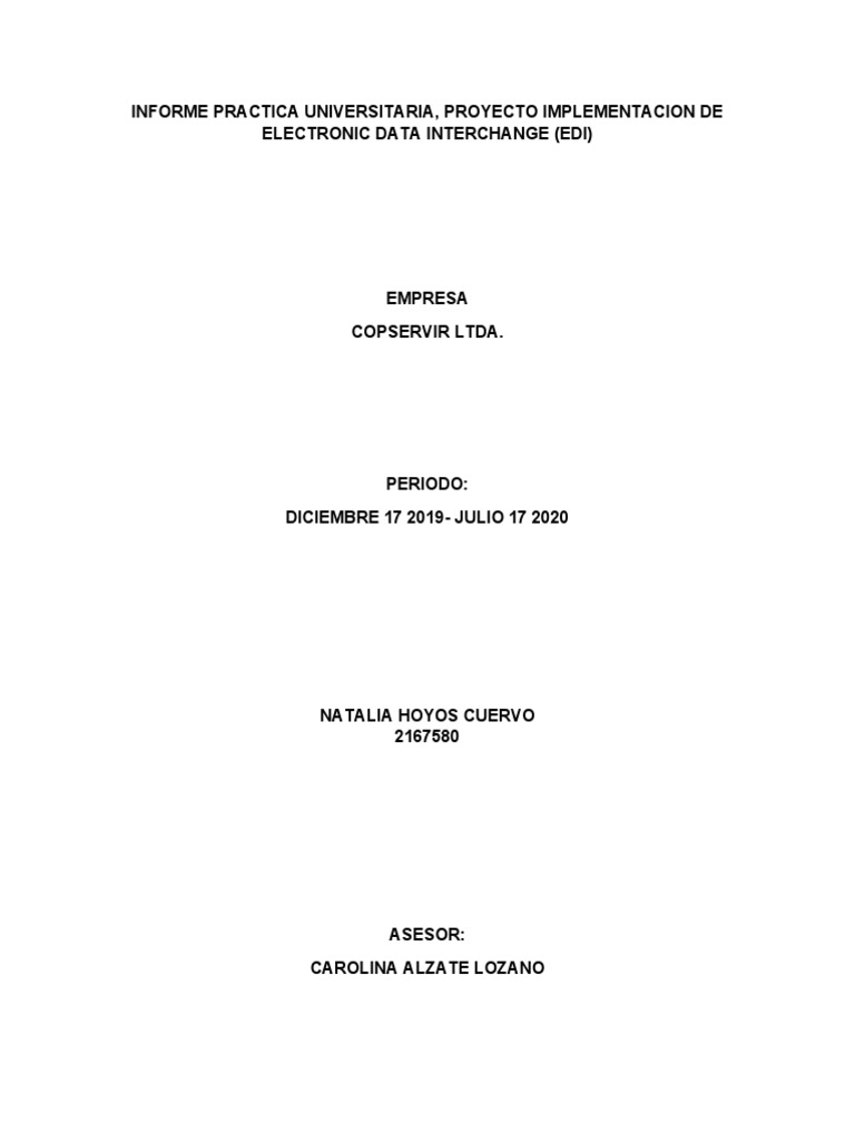Informe Proyecto de Practica | PDF | Planificación de recursos empresariales | Automatización