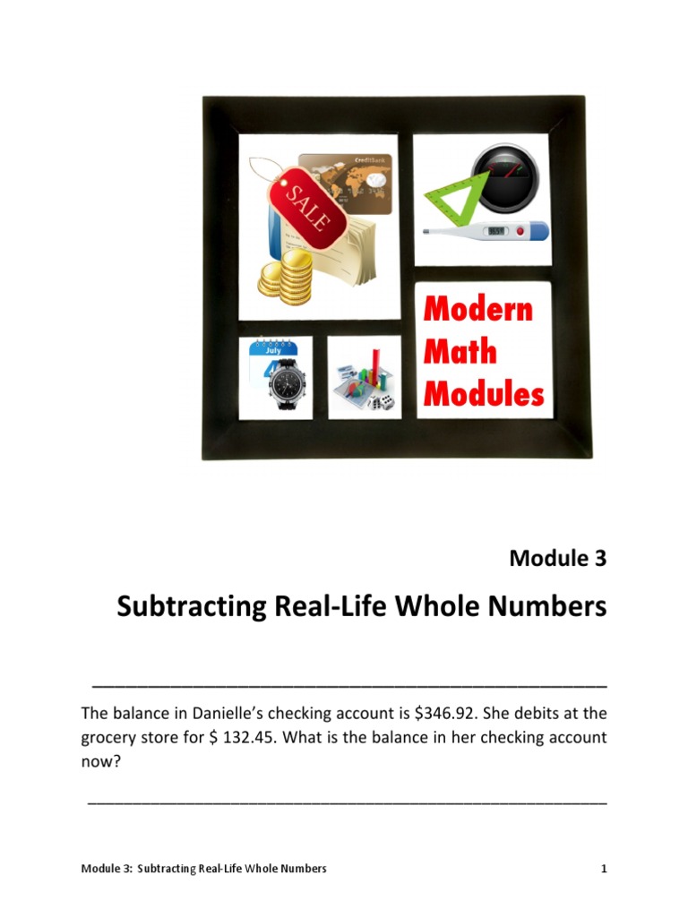 Module 3 - Subtracting Real-Life Numbers | PDF | Barbecue Grill ...