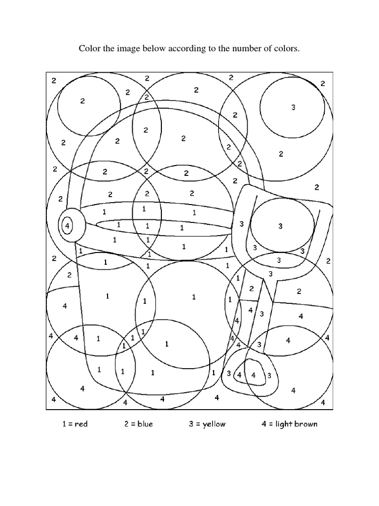 Color The Image Below According To The Number of Colors | PDF