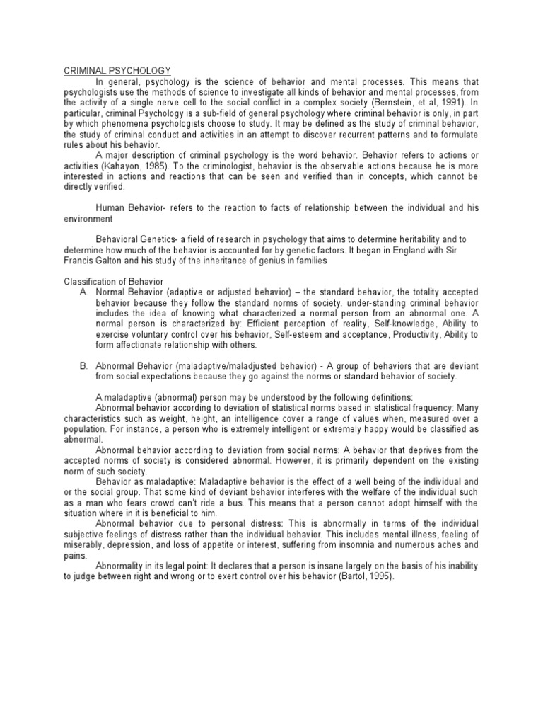 Criminal Psychology | PDF | Psychology | Deviance (Sociology)