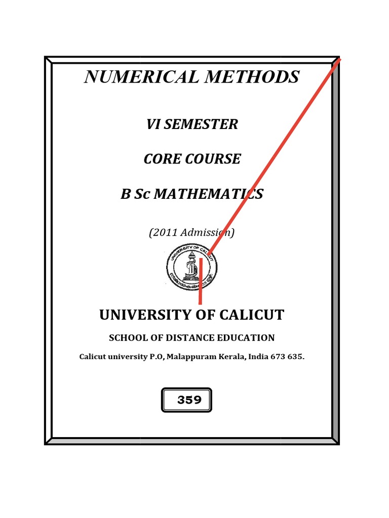 B Sc Maths Numerical Methods Course Guide | PDF