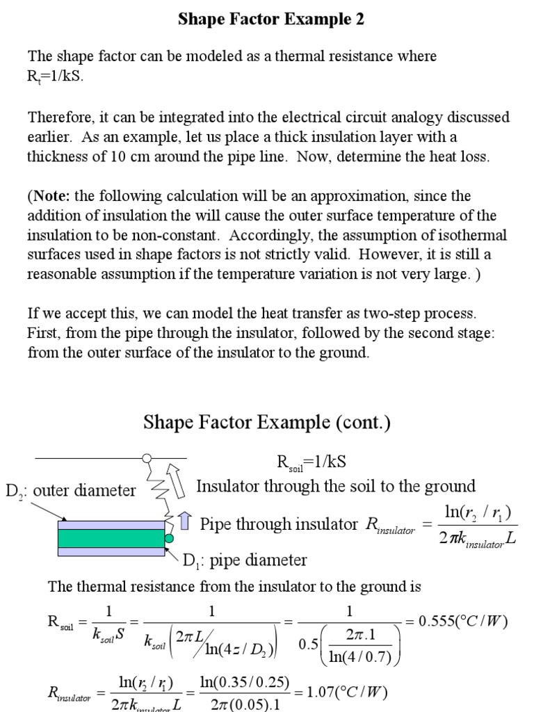 Shape Factor Example | PDF | Thermal Insulation | Heat Transfer