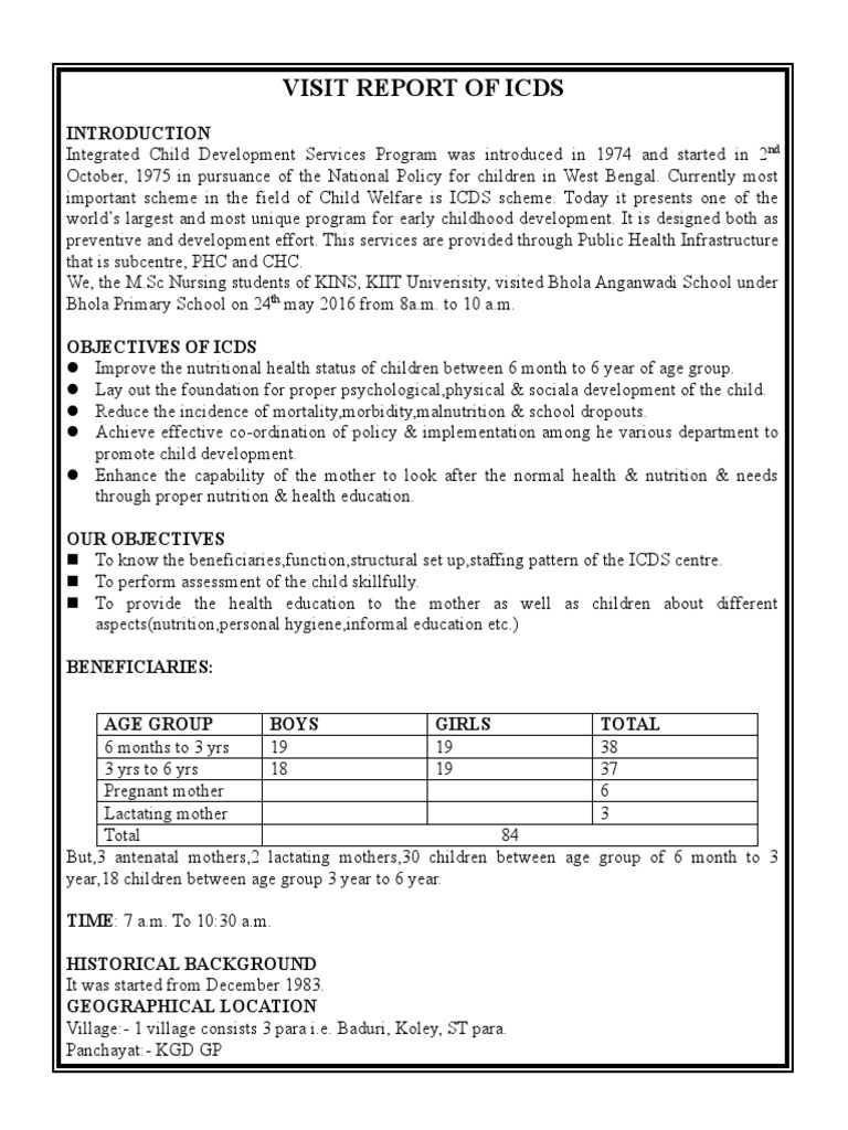 Icds Center | PDF | Childhood | Health Sciences