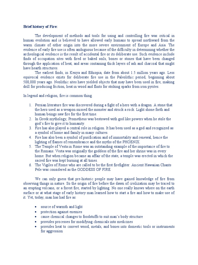 History of Fire | PDF | Fires | Religion And Belief