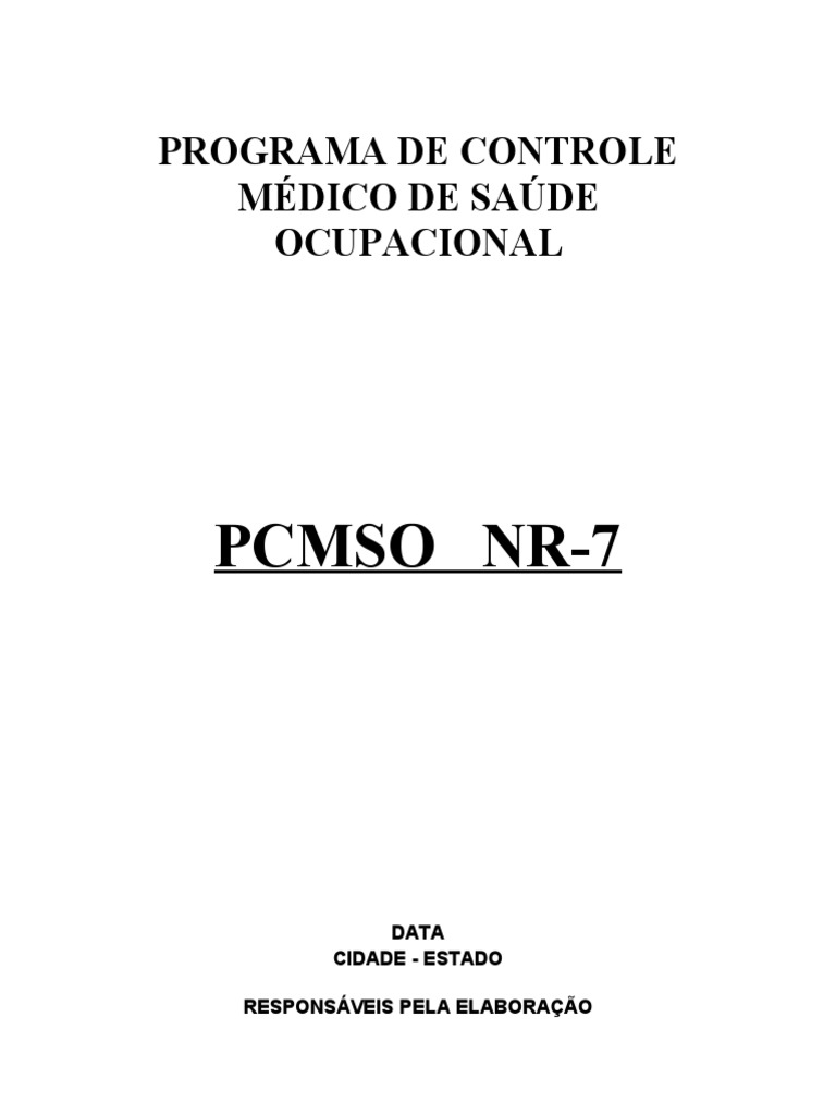 Modelo de PCMSO | PDF | Primeiros socorros | Médico