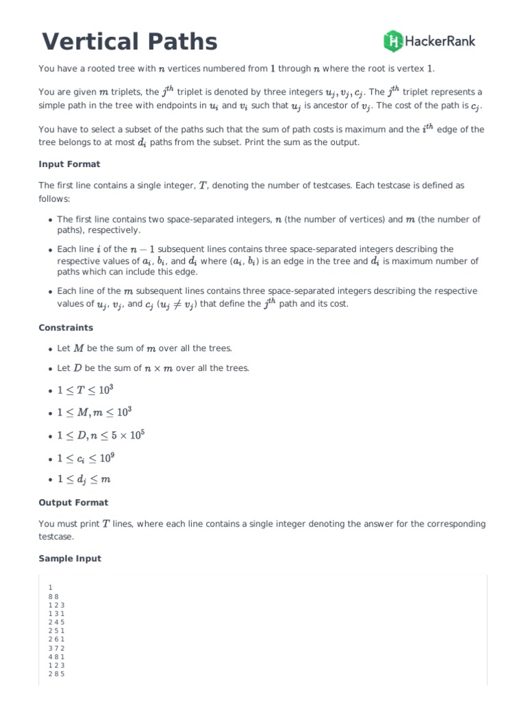 Maximize Path Costs in Rooted Tree | PDF