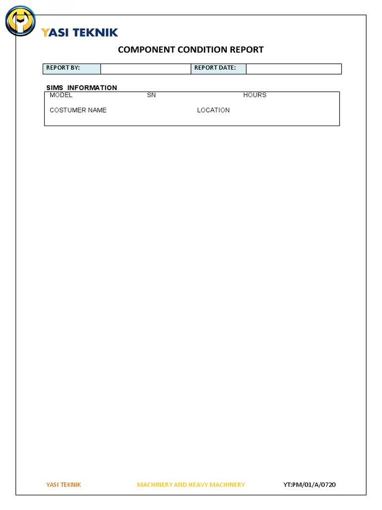 Component Condition Report2 | PDF | Technology & Engineering