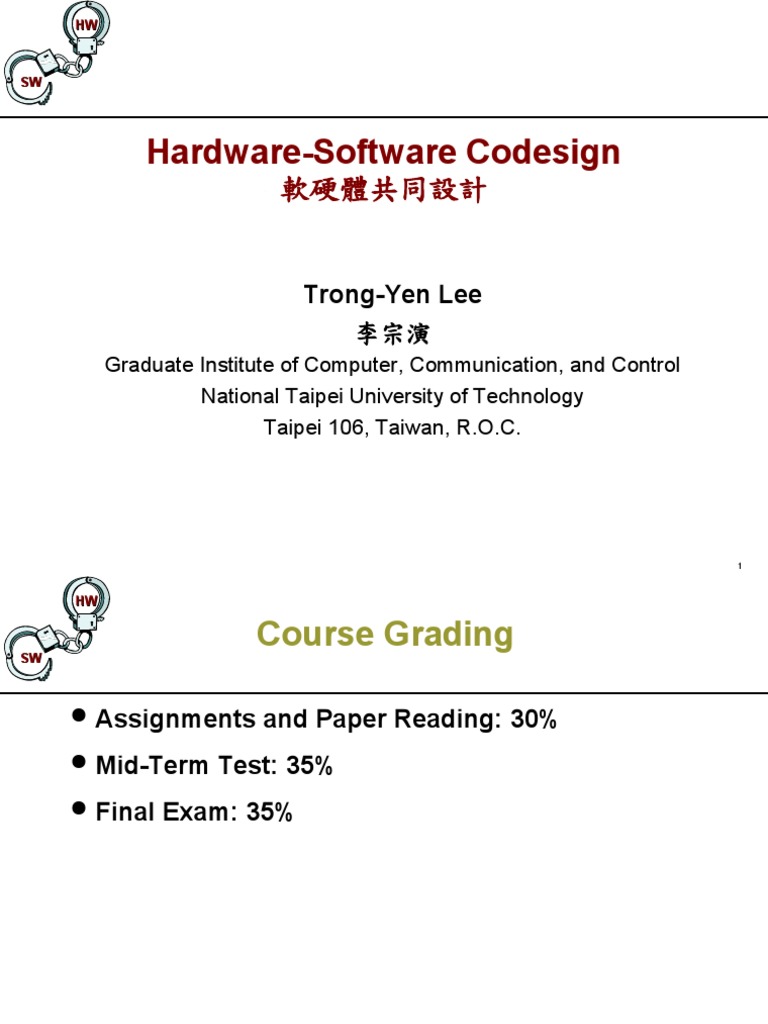 Hardware-Software Codesign: Trong-Yen Lee | PDF | Embedded System | Logic Synthesis