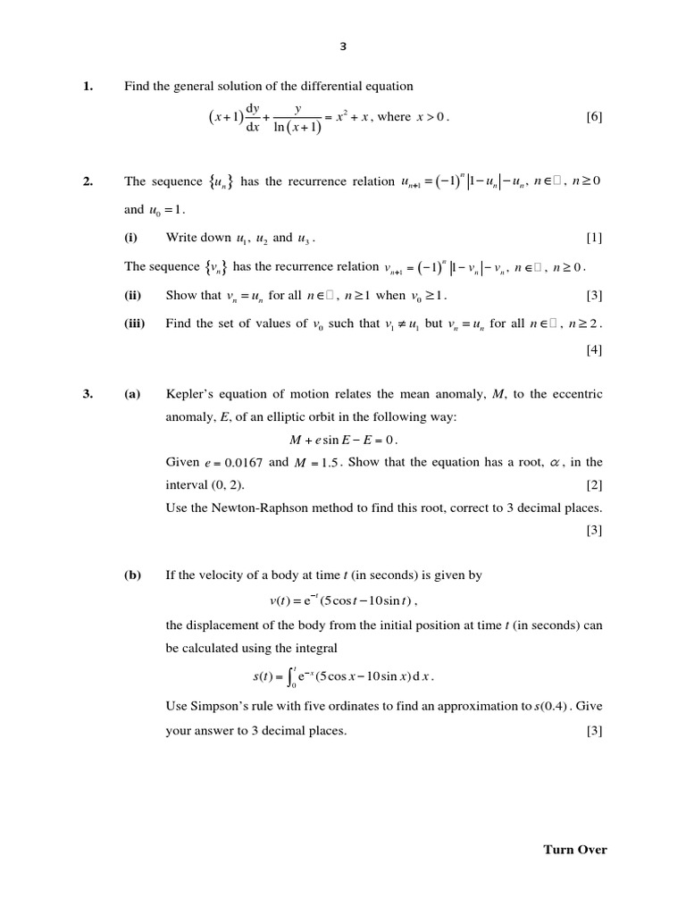 HCI H2 MATH FM P1 Questions | PDF | Analysis | Theoretical Physics