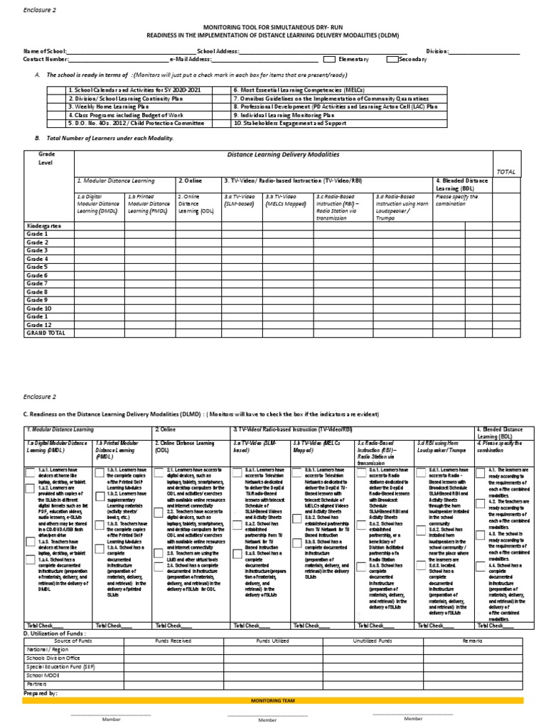 Monitoring Tool - Simultaneous Visit - Final PDF | PDF | Distance ...