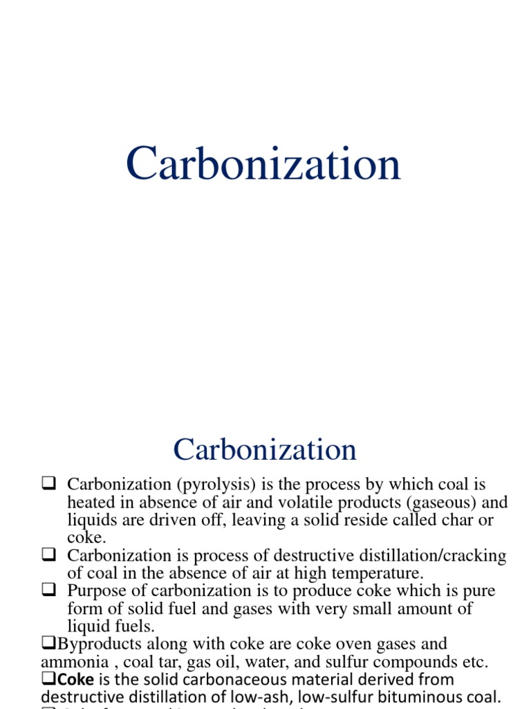 Carbonization Process of Coal Explained | PDF | Coke (Fuel) | Coal