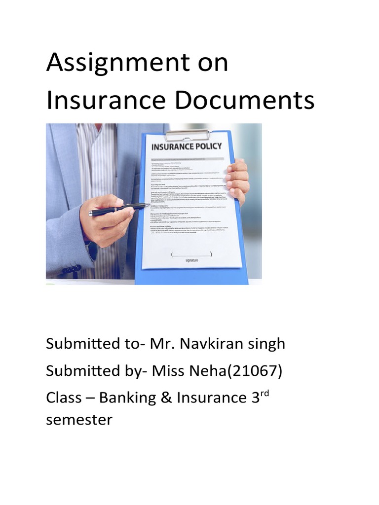 Assignment On Insurance Documents | PDF | Insurance | Receipt