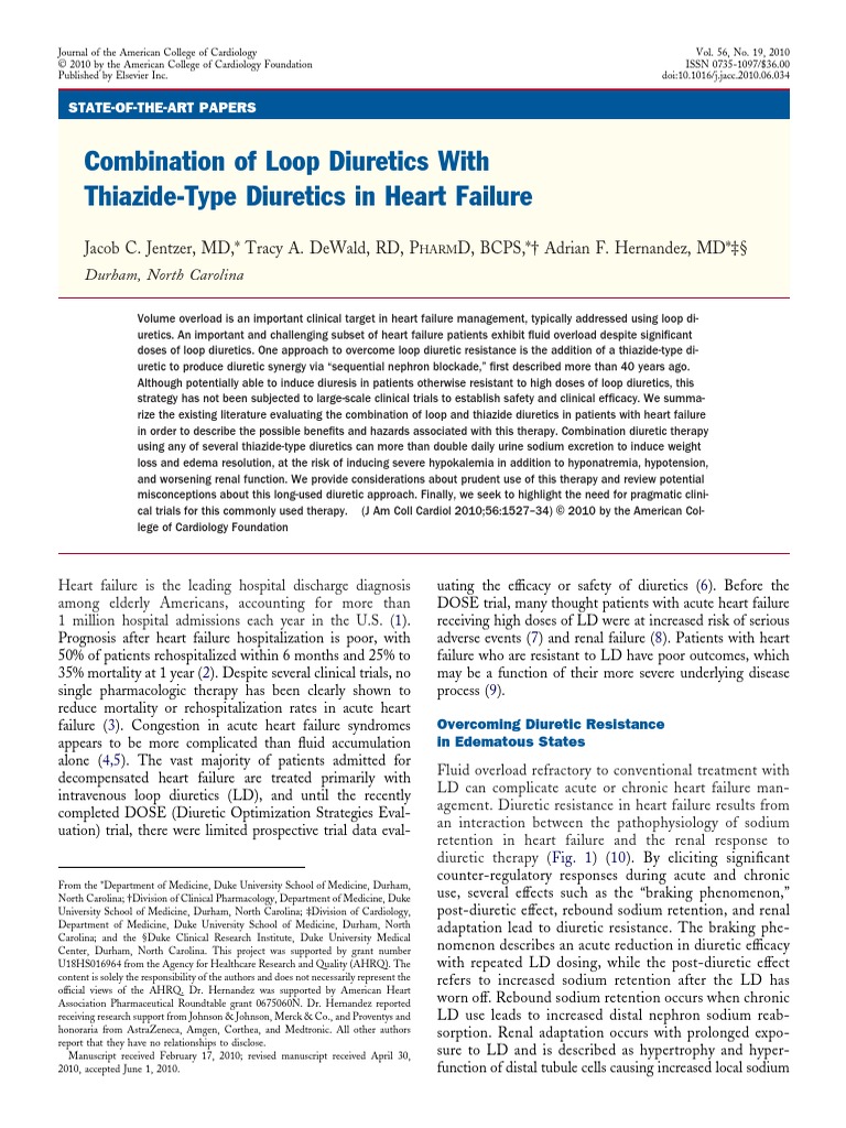 Combination of Loop Diuretics With | PDF | Heart Failure | Renal Function