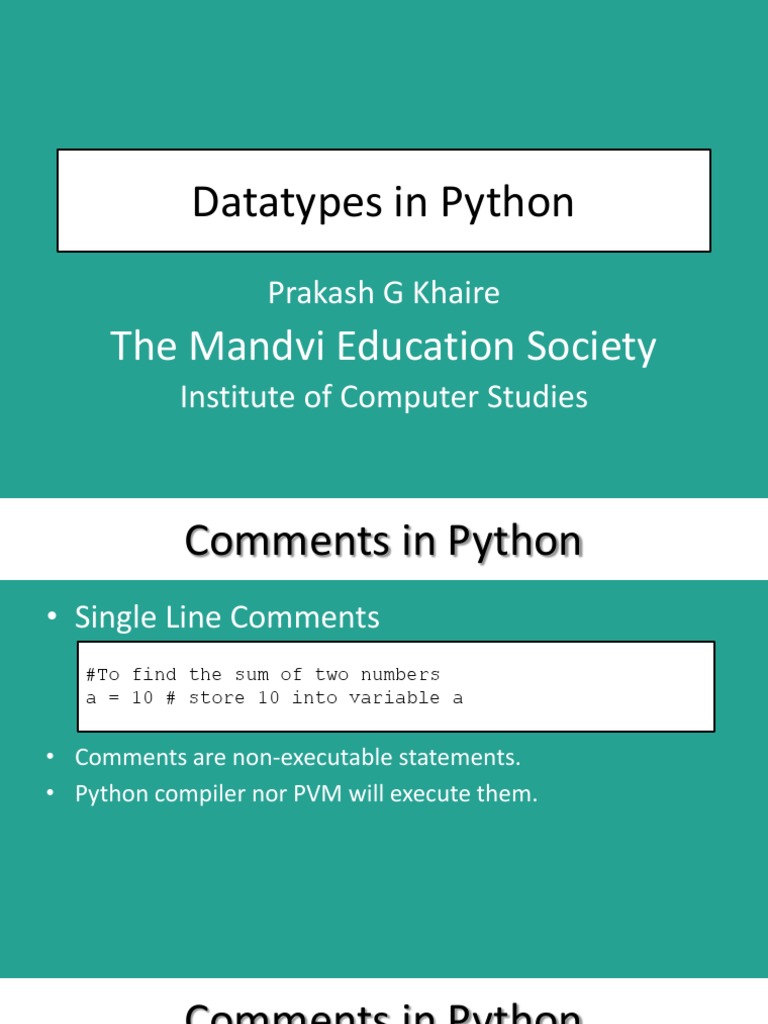 Datatypesinpython 180919101346 PDF | PDF | Boolean Data Type | Data Type